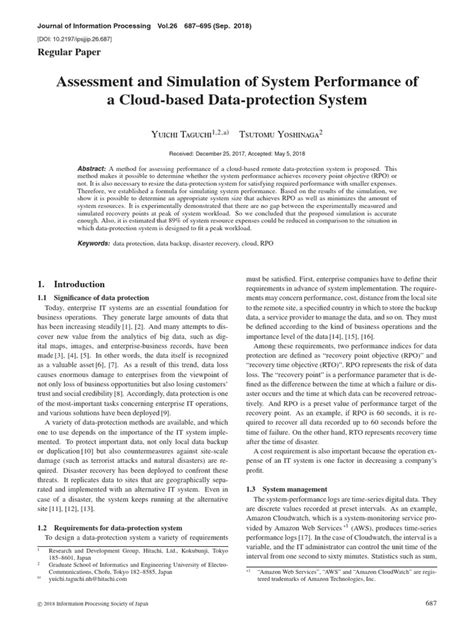 assessment and simulation of system performance of a cloud based data
