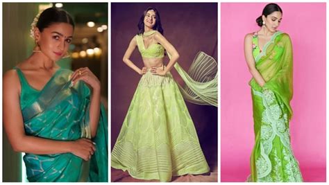 Navratri 2022 Day 5 Alia Bhatt To Ananya Panday Green Navratri Outfit