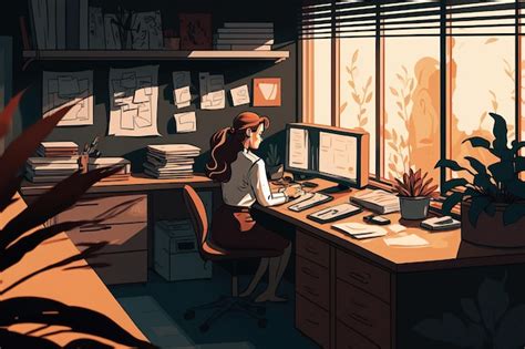 premium ai image ai generated illustration women office worker at