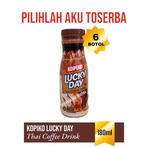 Jual KOPIKO LUCKY DAY Thai Coffee Drink 180 Ml HARGA 6 BOTOL