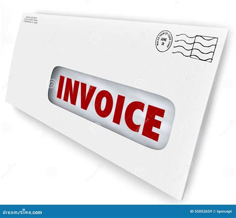 Invoice Bill Due Mailed Letter Envelope Notice Reminder Stock