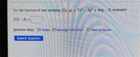 Solved For The Function Of Two Variables