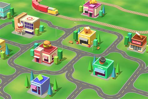 Low Poly City Package 3d Environments Unity Asset Store