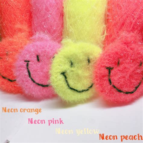 Pinibeni Fluorescent Color Smiley Face Twinkle Scrubbies Neon Color