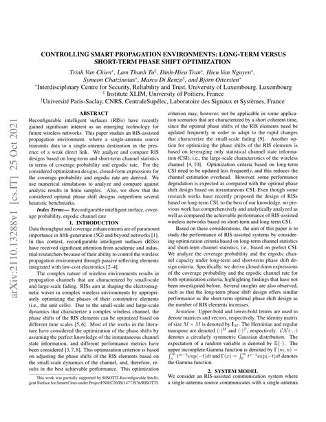 Pdf Controlling Smart Propagation Environments Long Term Versus