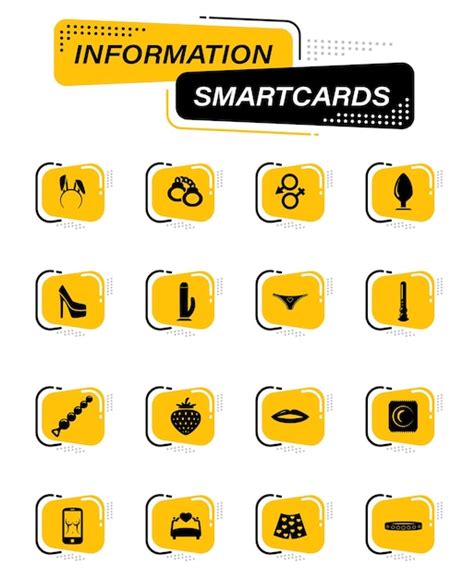 Premium Vector Sex Shop Color Vector Icons On Information Smart Cards