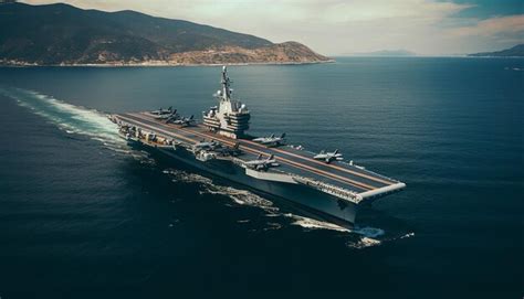 Premium Photo Photography View From Drone Aircraft Carrier