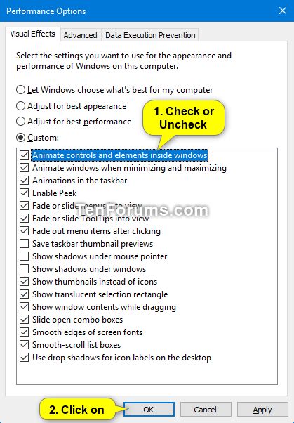 Enable Or Disable Animate Controls And Elements Inside Windows Tutorials