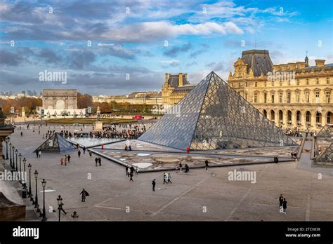 The Louvre Pyramid Is A Large Glass And Metal Structure The Pyramid And