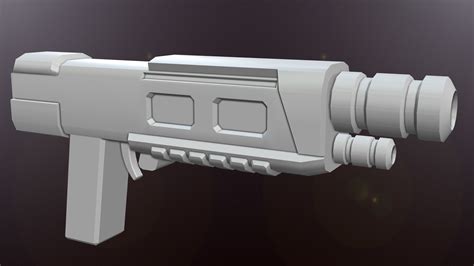 sci fi gun base meshes with uv 3d model cgtrader