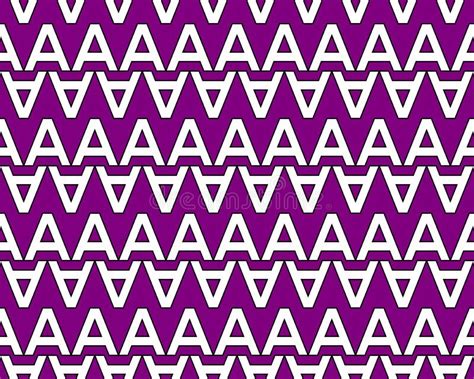 White A Alphabet Letter Repeating Pattern On Purple Background Stock