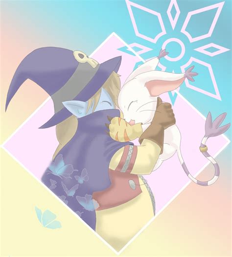 Tailmon Wizarmon Digimon Digimon Adventure Highres Animal Ears