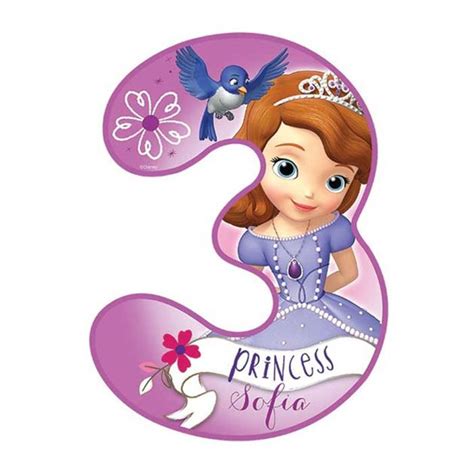 Disney Sofia The First Number 3 Edible Image