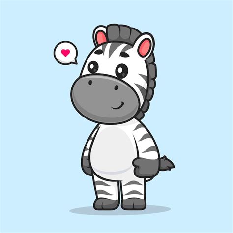 Free Vector | Cute Zebra Standing Cartoon Vector Icon Illustration. Animal Nature Icon Concept ...