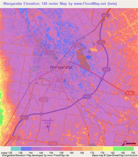 Elevation Of Wangaratta Australia Elevation Map Topography Contour