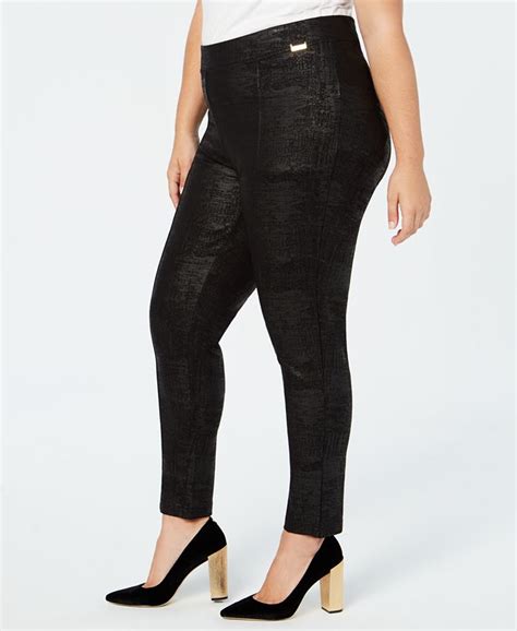 Calvin Klein Plus Size Pull On Skinny Embossed Pants Macys