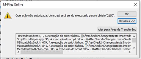 Unauthorized Operation A Script Is Being Executed For The Object Api Forums M Files Community
