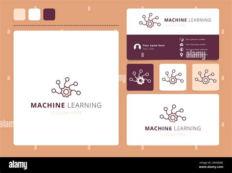 Machine Learning Logo Design With Editable Slogan Branding Book And