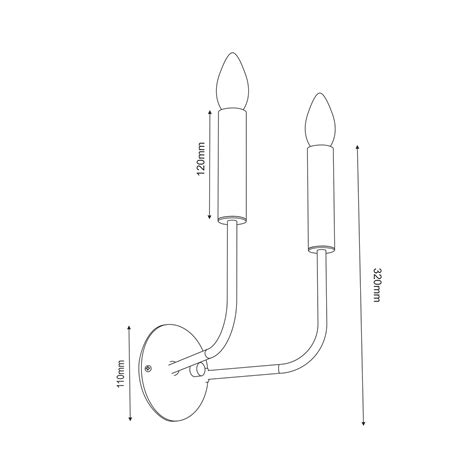 Hedwig Wall Light 2 Bulb In Candlestick Design Uk