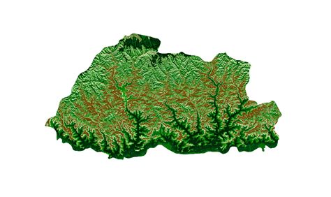 Bhutan Topographic Map 3d Realistic Map Color 3d Illustration 45926471 Png