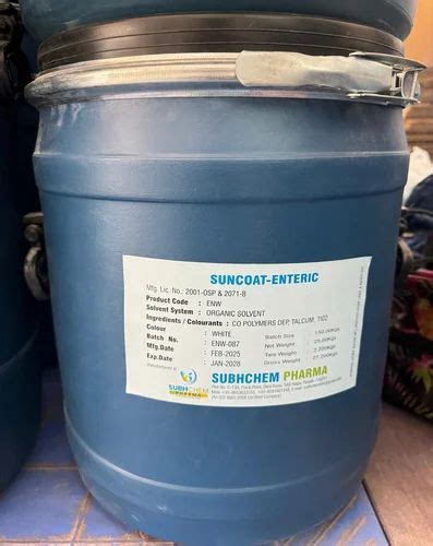 Suncoat Enw Enteric Tablet Coating Material 25kg At ₹ 1400kg In Dera