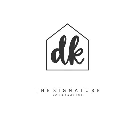 D K Dk Initial Letter Handwriting And Signature Logo A Concept