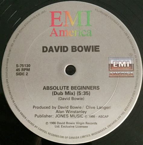 David Bowie Absolute Beginners 12 Vinyl Ep Canadian Pressing
