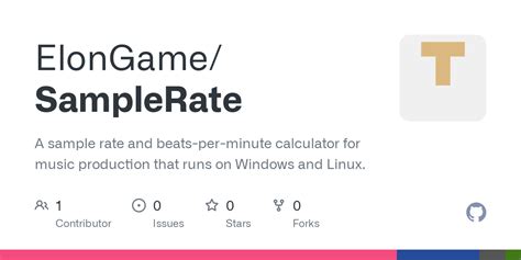 GitHub ElonGame SampleRate A Sample Rate And Beats Per Minute