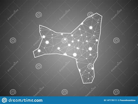 El Wireframe Del Vector Enreda Poligonal Del Mapa De La Isla De Navidad