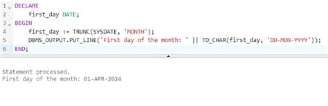 How To Get The First Day Of The Month In PL SQL GeeksforGeeks