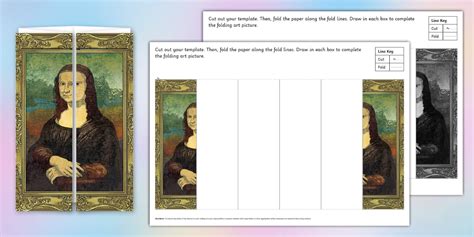 Mona Lisa Folding Art Template Teacher Made Twinkl