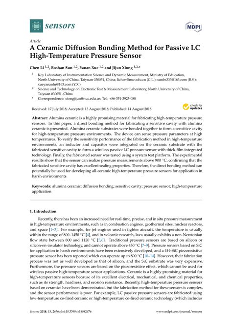 Pdf A Ceramic Diffusion Bonding Method For Passive Lc High