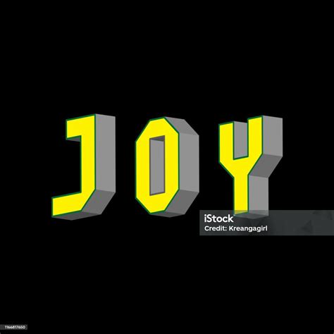 흰색 배경에 3d 등각 투영 효과가 있는 조이 텍스트 3차원 형태에 대한 스톡 벡터 아트 및 기타 이미지 3차원 형태 그라데이션 긍정적인 감정 표현 Istock