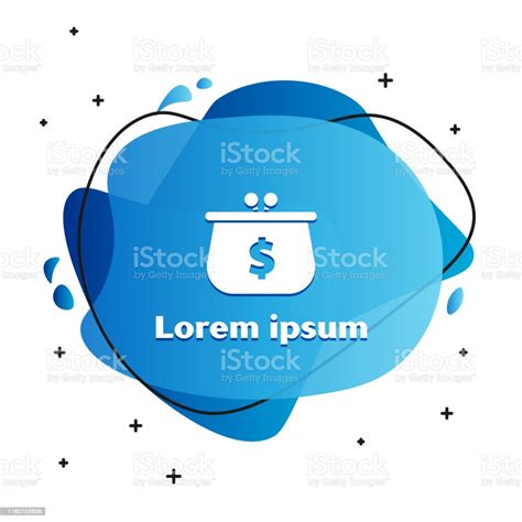 Witte Portemonnee Met Met Symbool Van De Dollar Icoon Geïsoleerd Op