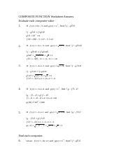 Composite Function Worksheet Answers Doc Composite Function Worksheets Library