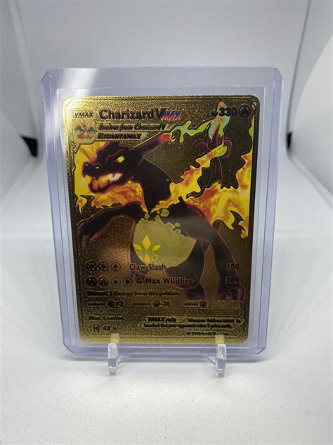 Pokemon Charizard Vmax Shiny Gold Foil Card Values Mavin