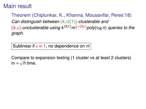 testing graph cluster structure in sublinear time yuval peres