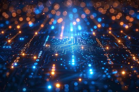 abstract blue digital background with binary code and circuit patterns representing the