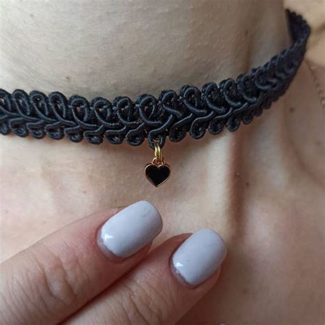 Cool Choker With Pendant Lace Bracelet Women Accessories Black