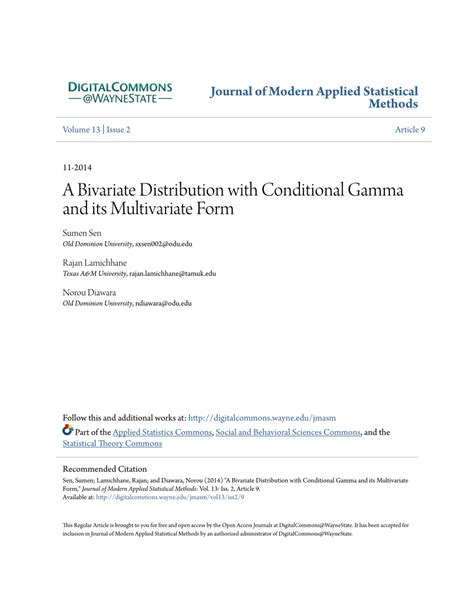 Pdf A Bivariate Distribution With Conditional Gamma And Its