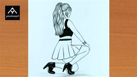 How To Draw A Sitting Girl Drawing Easy Pencil Sketch Tutorial For