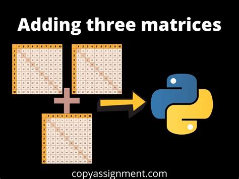 Adding Three Matrices In Python Copyassignment