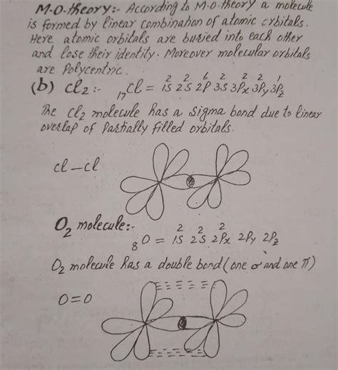 Solved Draw Moleculer Orbital Diagram Of Cl2 And O2 Molecule Course