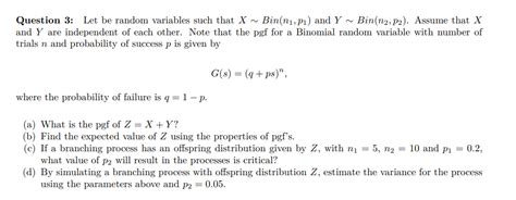 Question Let Be Random Variables Such That Chegg