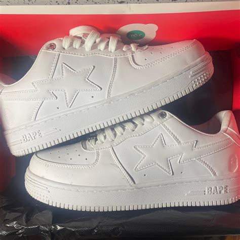 White Bape Forces Bape Honestly Worn Once Twice Depop