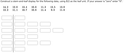 Solved Construct A Stem And Leaf Display For The Following Chegg