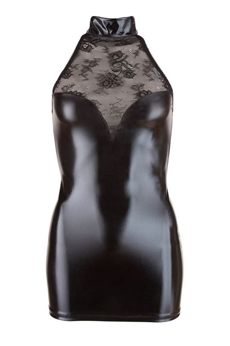 Robe sexy en wetlook au décolleté dentelle Cottelli Party