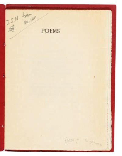 Siegfried Sassoon 1886 1967 Poems 1911 Christies