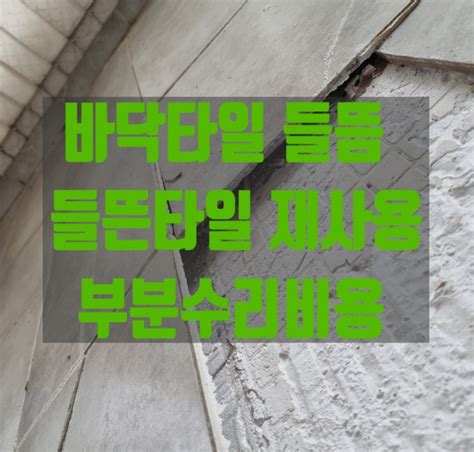 바닥타일 들뜸 들뜬타일 재사용 부분수리비용 네이버 블로그