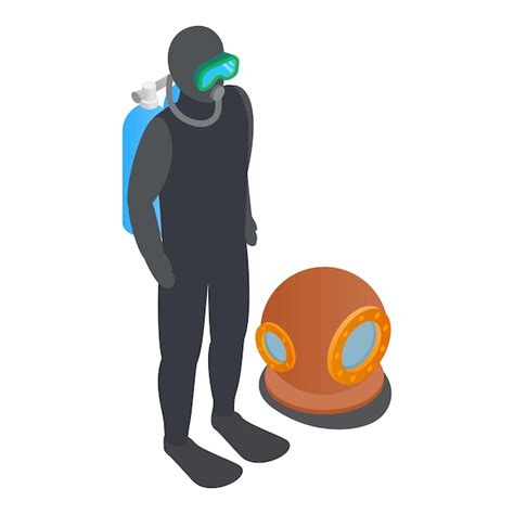 Premium Vector Scuba Diver Icon Isometric Illustration Of Scuba Diver